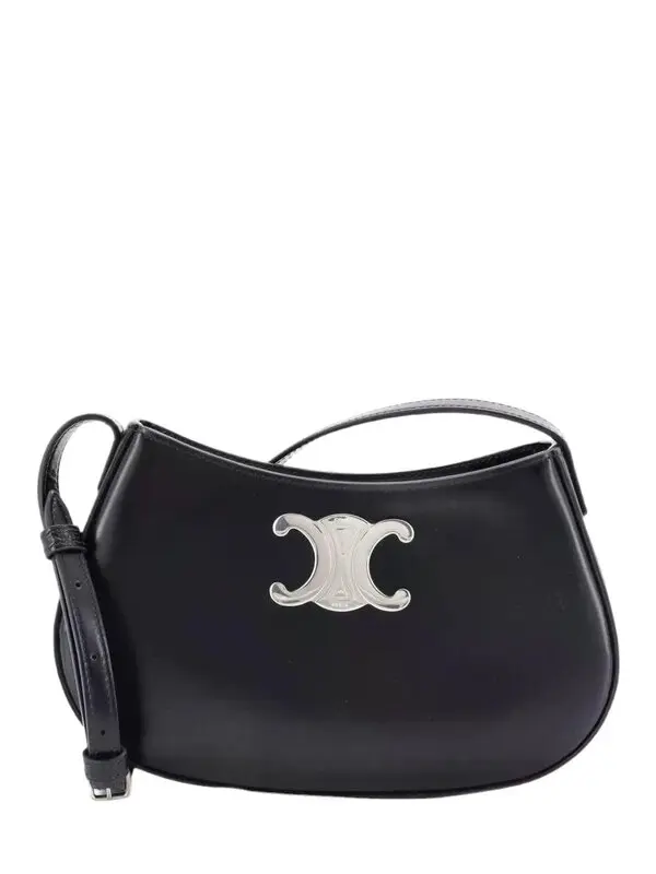 Celine Triomphe Tilly Bag Smooth Calfskin Medium Shoulder Bag - Black