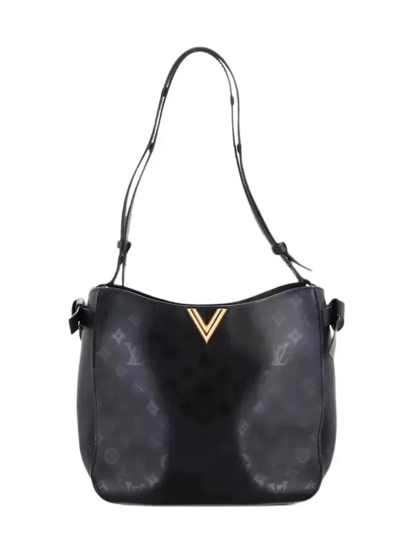 LOUIS VUITTON Monogram Leather Hobo Bag - Black