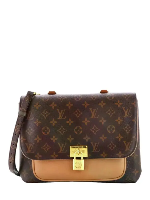 LOUIS VUITTON Marignan Handbag Monogram Canvas With Leather Shoulder Bag - Brown