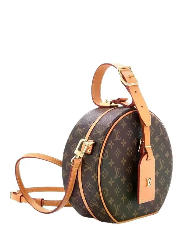 LOUIS VUITTON Petite Boite Chapeau Bag Monogram Canvas Crossbody Bag - Brown