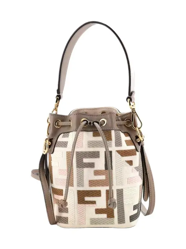 Fendi Mon Tresor Zucca Embroidered Canvas Mini Bucket Bag - Multicolour