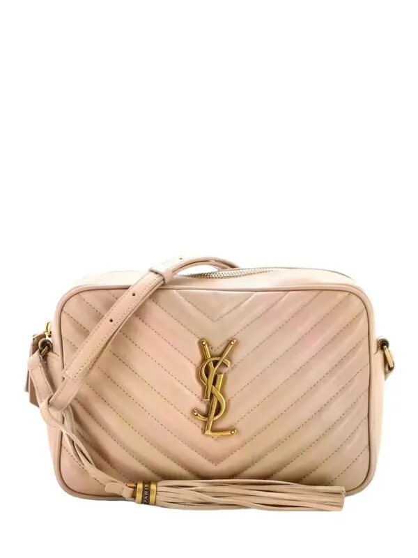 Saint Laurent Lou Camera Bag Matelassé Chevron Leather Small Crossbody Bag - Neutrals