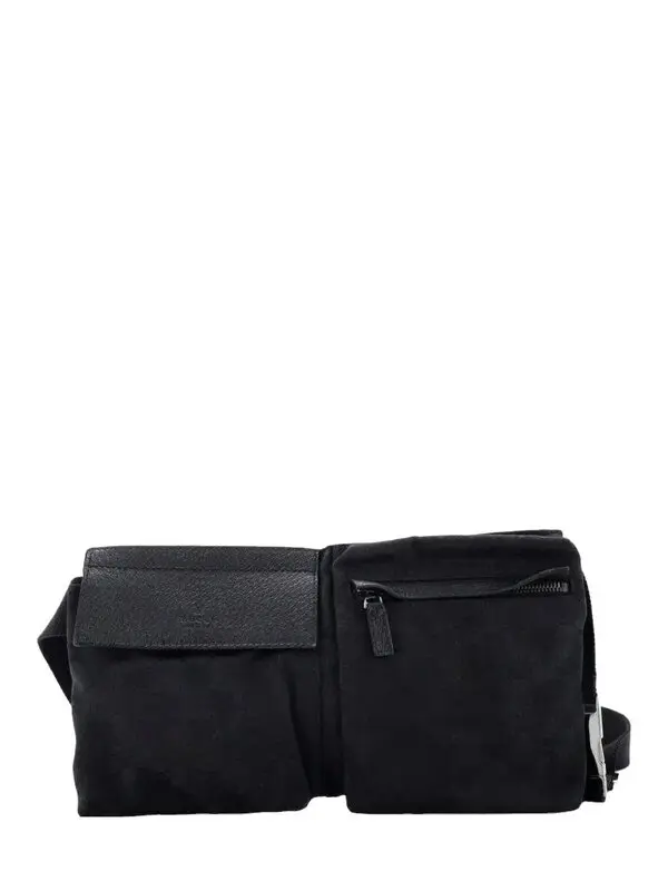 Gucci Vintage Double Gg Canvas Belt Bag - Black