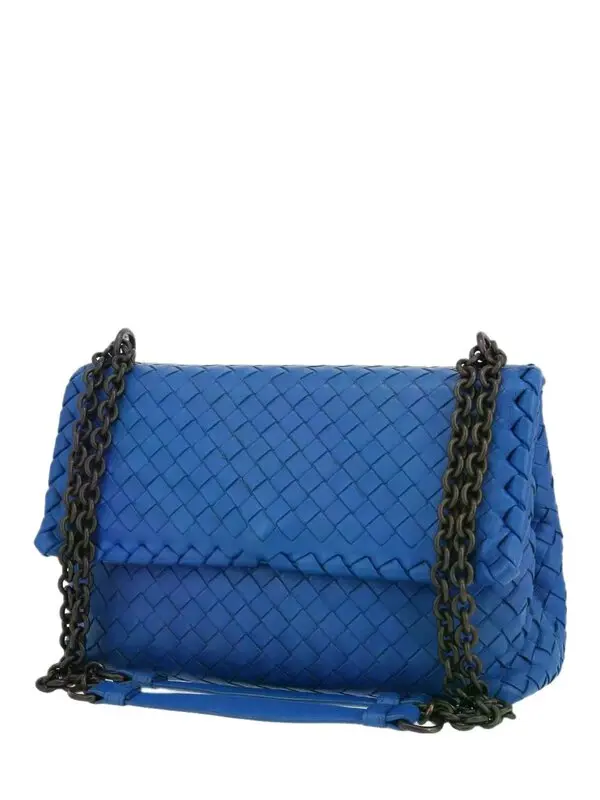 Bottega Veneta Olimpia Intrecciato Shoulder Bag - Blue