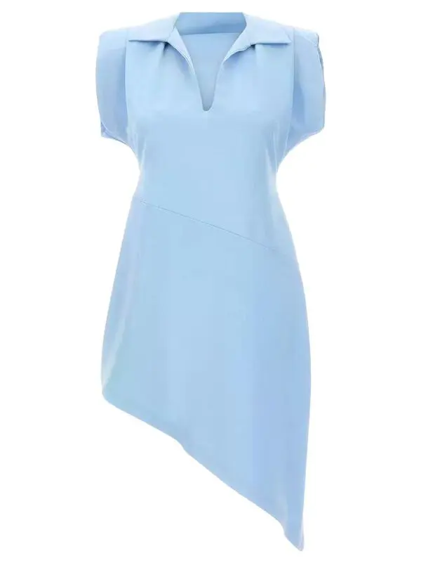 KAOS Asymmetric Padded-shoulder Dress - Blue