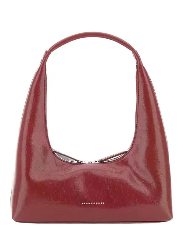 MARGESHERWOOD Hobo Crinkled Leather Shoulder Bag - Red