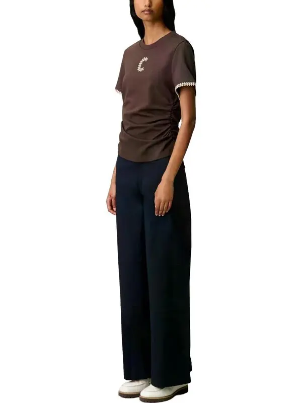 Claudie Pierlot Embroidered T-shirt - Brown