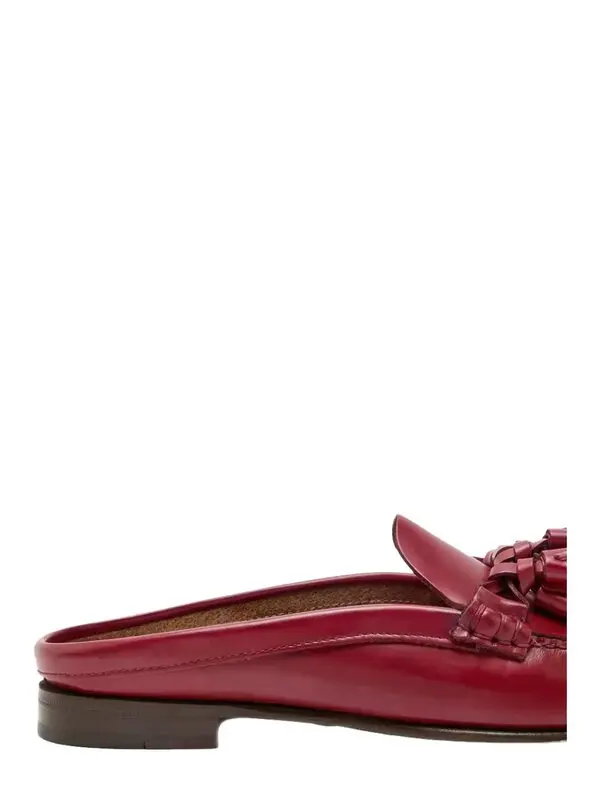 Hereu Borlada Tassel Detail Flat Mules - Red