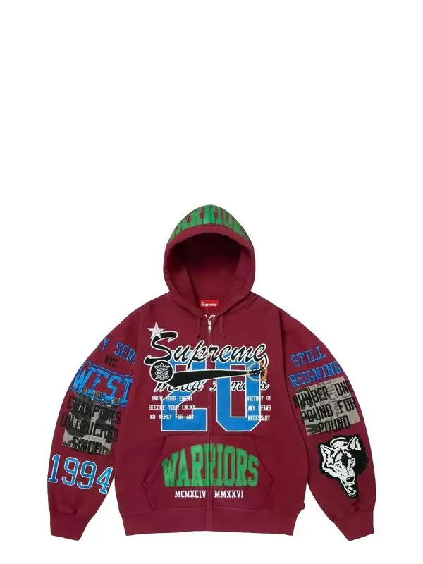 Supreme Warriors Zip-up Hoodie - Red