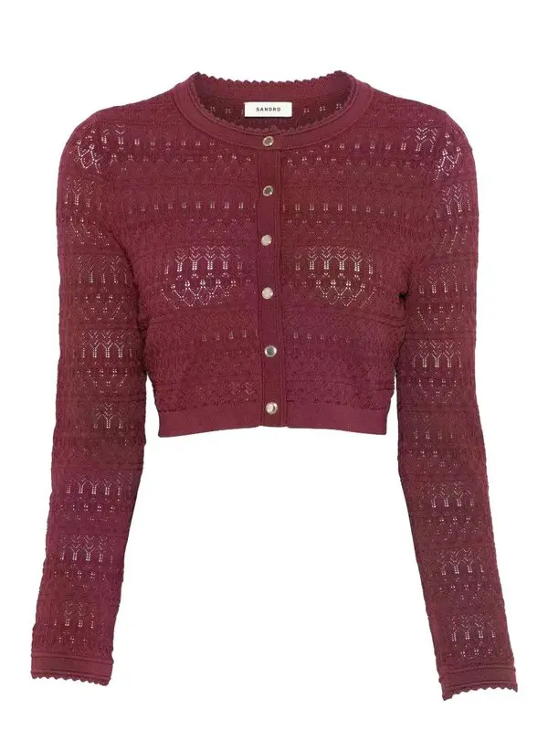 Sandro Cropped Button-front Cardigan - Red