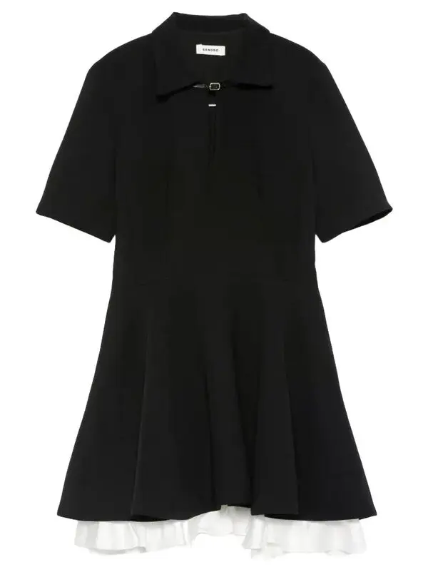 Sandro Ruffled Mini Dress - Black