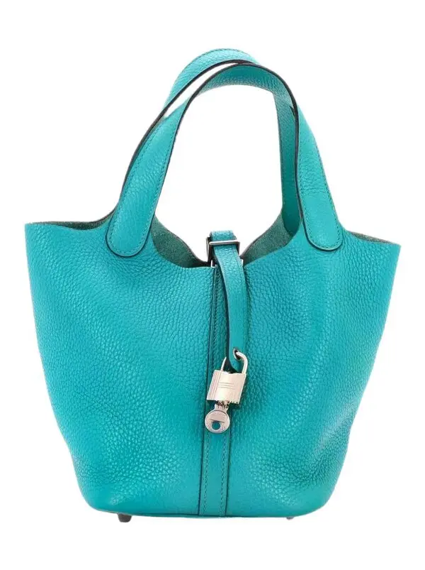 Hermès Picotin Lock Bag Clemence Pm Bucket Bag - Blue