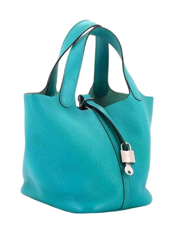 Hermès Picotin Lock Bag Clemence Pm Bucket Bag - Blue