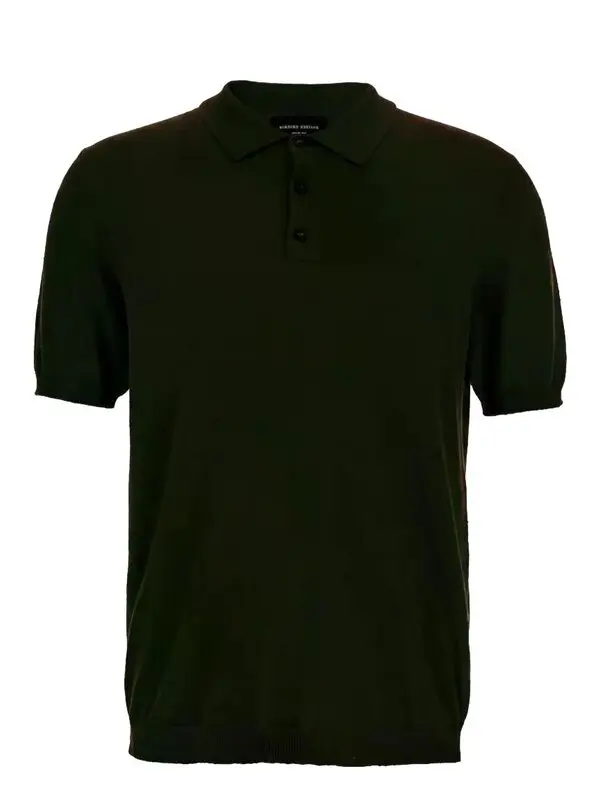 ROBERTO COLLINA Short-sleeve Textured Polo Shirt - Black