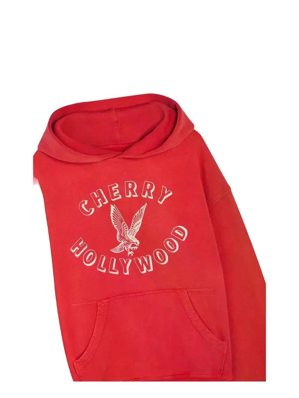 CHERRY LA Hollywood Logo Print Hoodie - Red