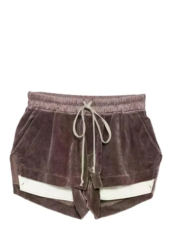 Rick Owens Velvet Drawstring Shorts - Brown