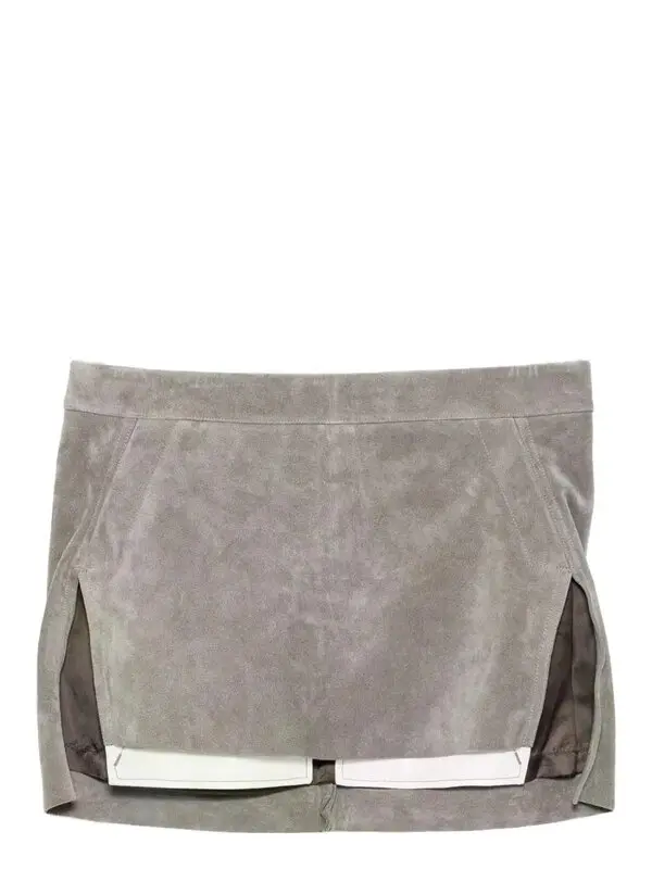 Rick Owens Suede Side-slit Skirt - Grey