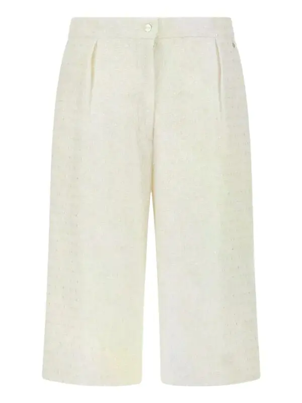 Herno Tweed Turn-up Shorts - Neutrals