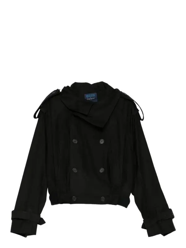 Yohji Yamamoto Double-breasted Cropped Jacket - Black