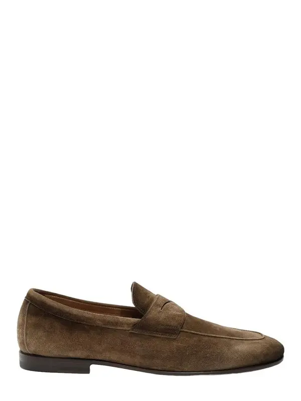 Santoni Suede Loafers - Cocoa