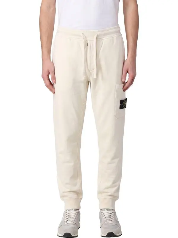 Stone Island Logo Patch Sweatpants - White