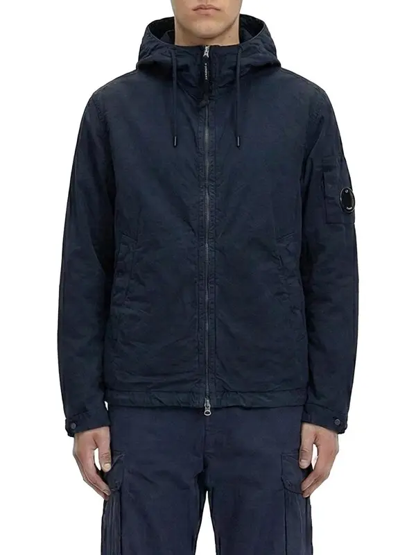 C.P. COMPANY Hooded Jacket With Lens Detail - Blue
