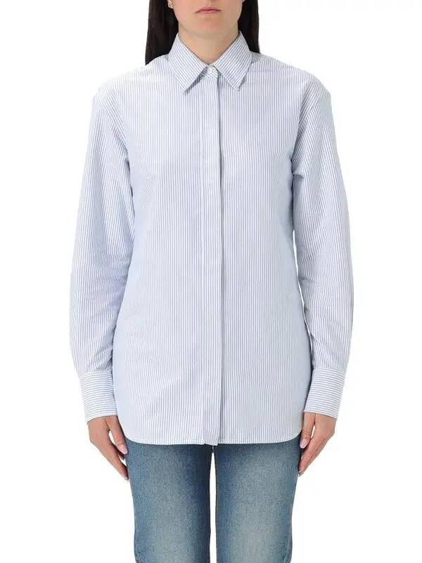 GOLDEN GOOSE Striped Cotton Shirt - Blue