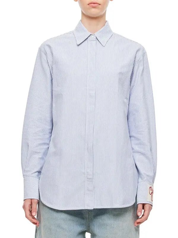 GOLDEN GOOSE Striped Button-up Shirt - Sky