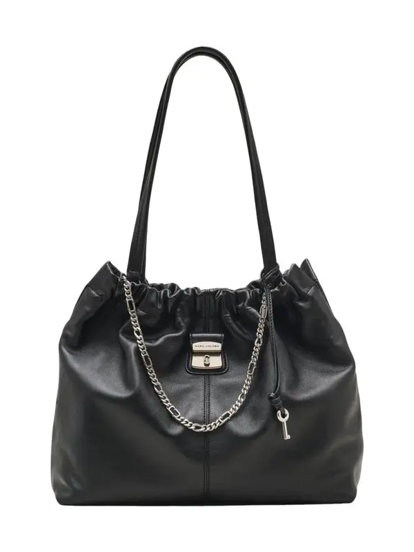Marc Jacobs Cristina Draped Lambskin Leather Shoulder Bag - Black