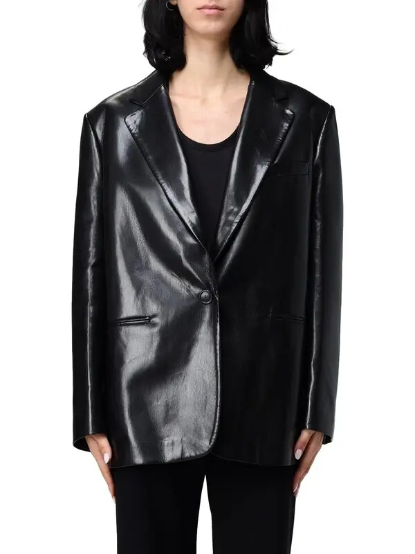 Andamane Leather Blazer - Black