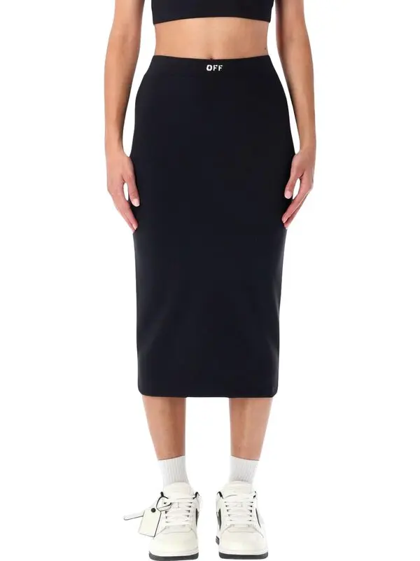 Off-White Logo Pencil Skirt - Black