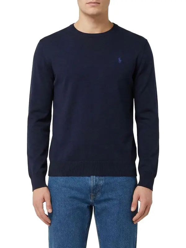 Polo Ralph Lauren Embroidered Logo Crew Neck Pullover - Navy