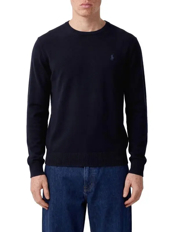 Polo Ralph Lauren Crew Neck Jumper With Embroidered Logo - Navy