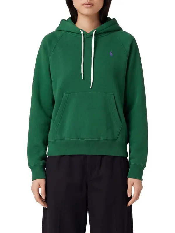 Polo Ralph Lauren Relaxed Fit Cotton Blend Hoodie With Logo - Green