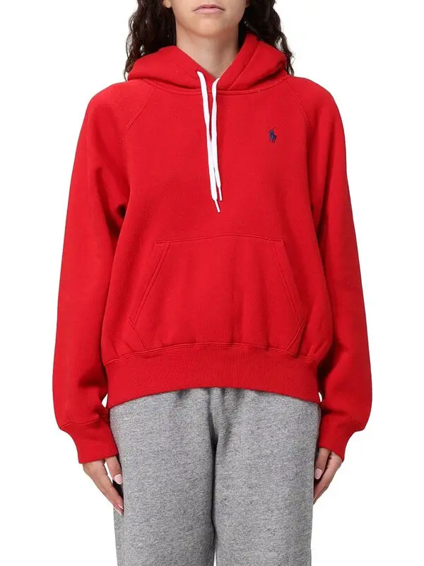 Polo Ralph Lauren Relaxed Fit Cotton Blend Hoodie With Logo - Red