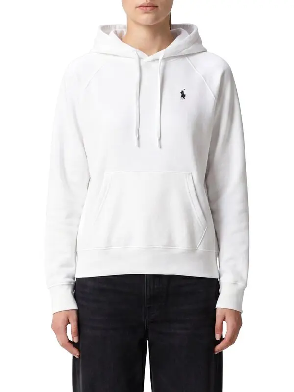 Polo Ralph Lauren Cotton Blend Hoodie With Logo - White