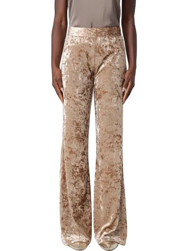 FORTE_FORTE Wide Leg Velvet Trousers - Brown