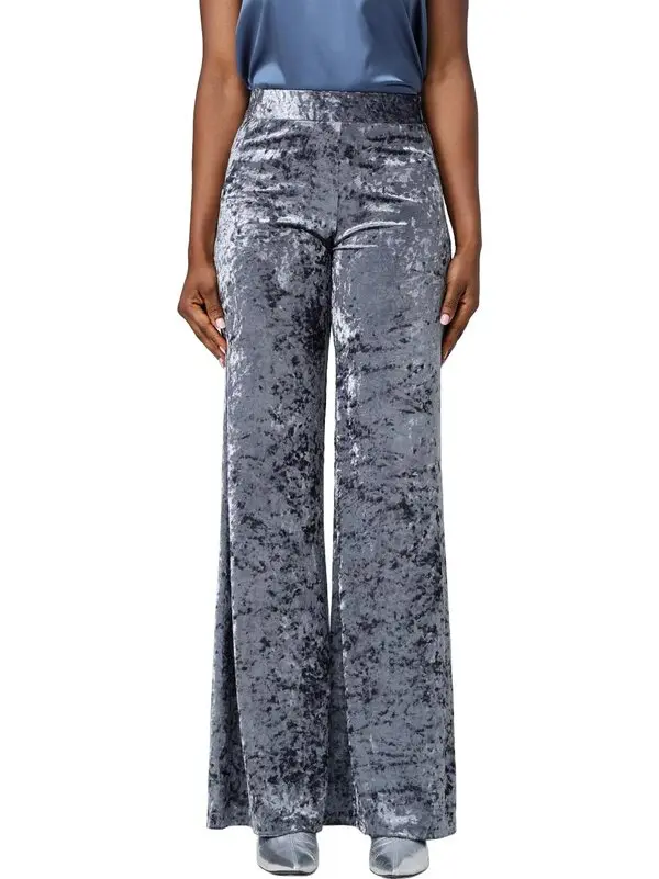 FORTE_FORTE Wide Leg Velvet Trousers - Grey