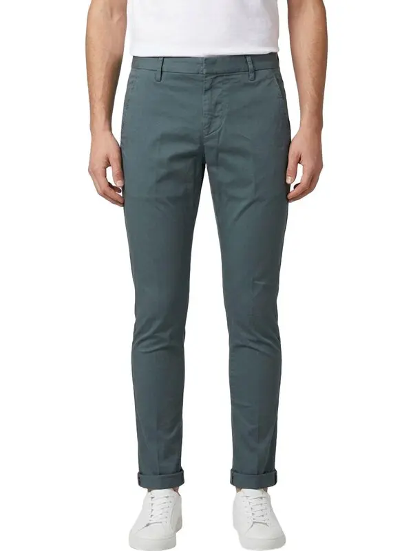 DONDUP Gabardine Chino Trousers - Mouse Grey