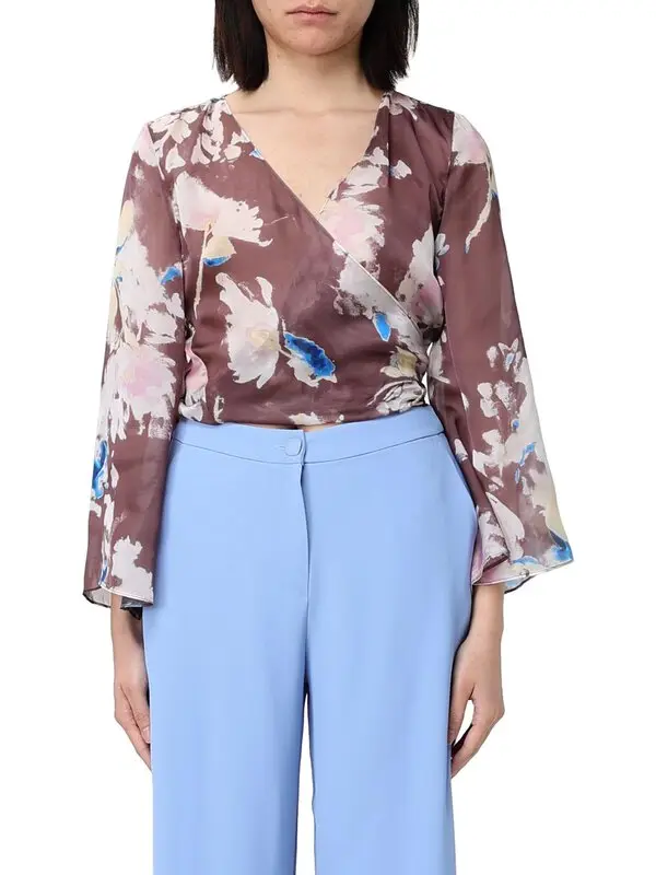 HANITA Printed Recycled Crepe Blouse - Ebony