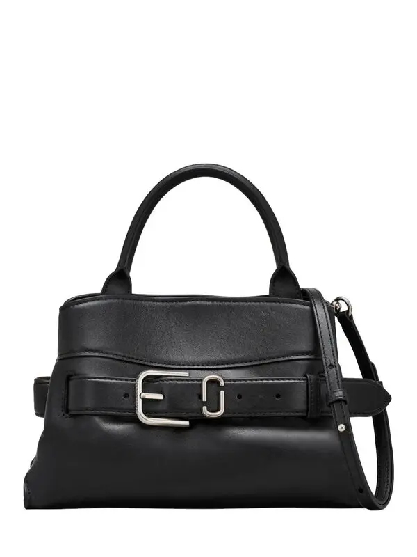 Marc Jacobs Leather Top Handle Bag With Buckle Detail - Black