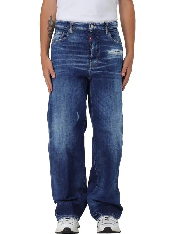 Dsquared2 Distressed Wide-leg Jeans - Blue