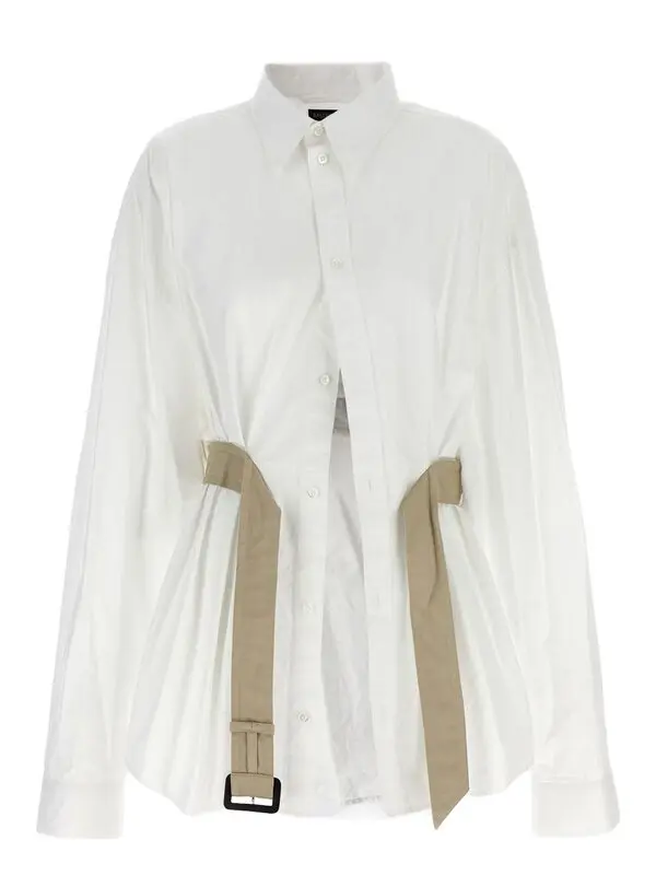 Balenciaga Shirt With Belted Detail - White