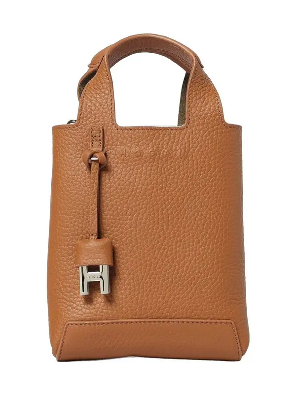 Hogan Grained Leather Handbag - Brown