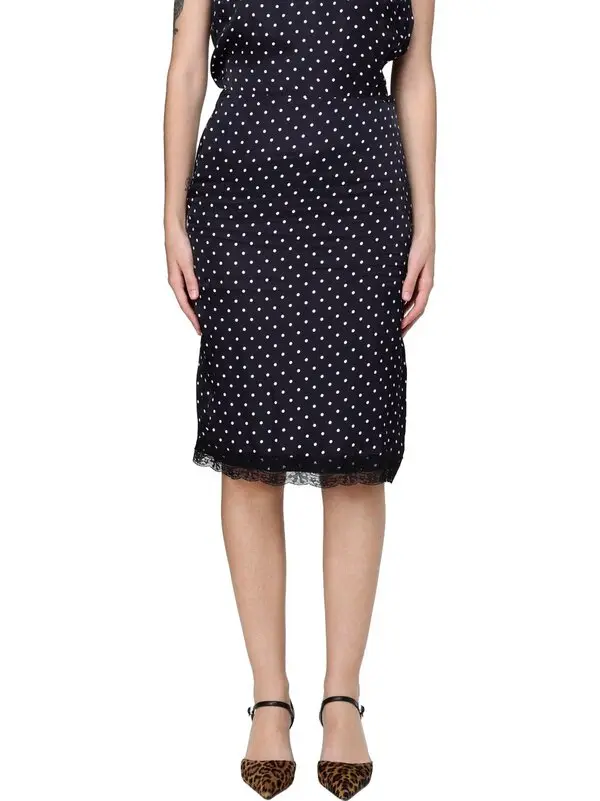 MAR DE MARGARITAS Polka Dot Pencil Skirt - Black