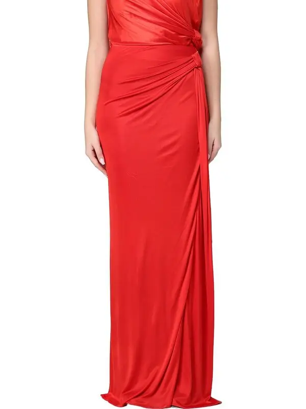 Elisabetta Franchi Draped Jersey Maxi Skirt - Red