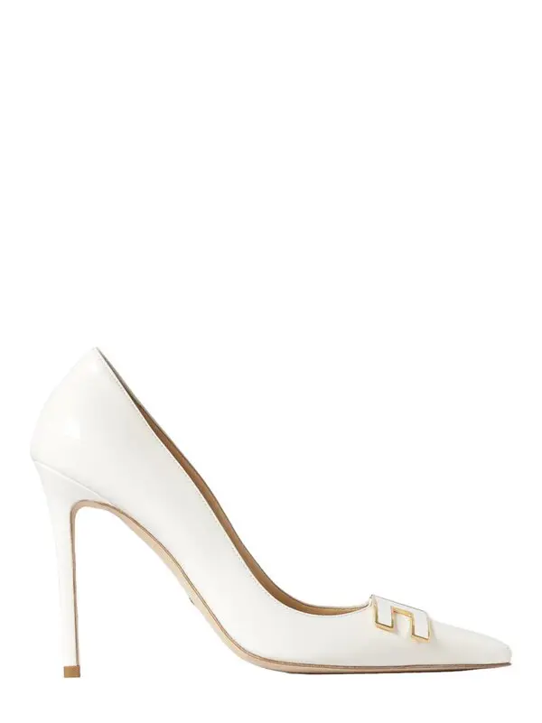 Elisabetta Franchi Nappa Leather Pumps With Stiletto Heel - Ivory