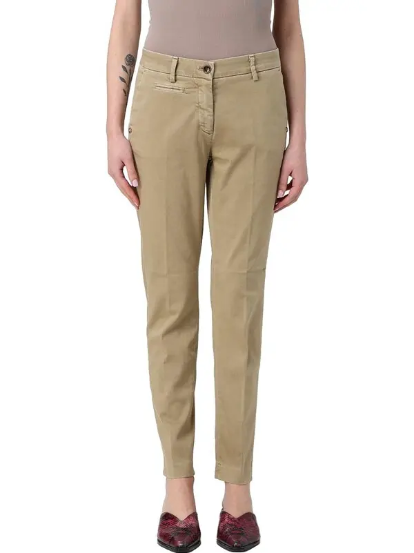 MASON'S Stretch Cotton Slim Fit Trousers - Beige