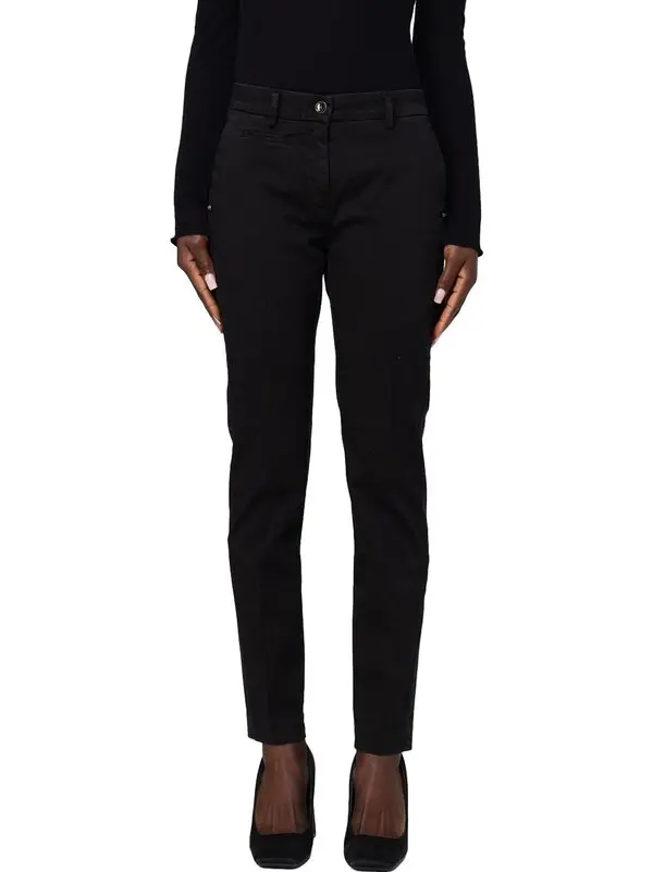 MASON'S Stretch Cotton Slim Fit Trousers - Black
