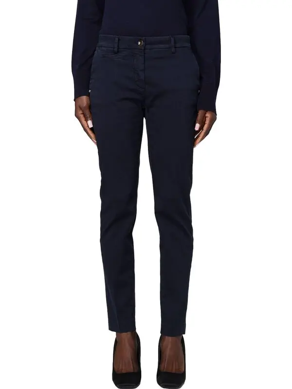 MASON'S Stretch Cotton Slim Fit Trousers - Blue